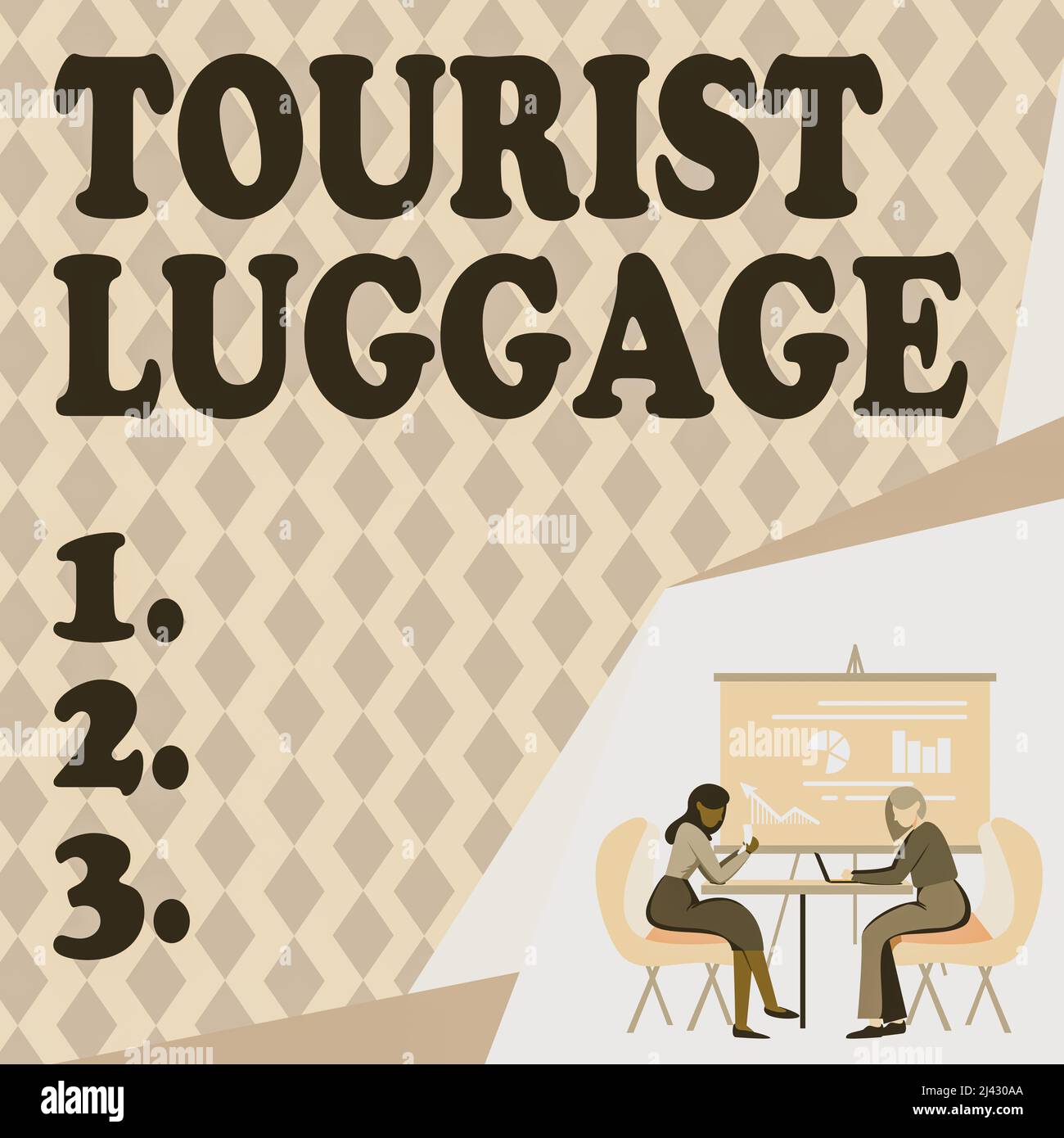 Sign displaying Tourist Luggage. Business idea big bag that contains ...