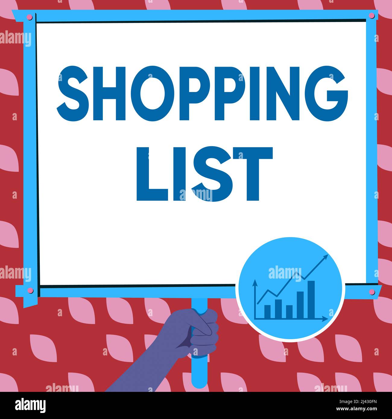 Conceptual display Shopping List. Internet Concept Discipline approach ...