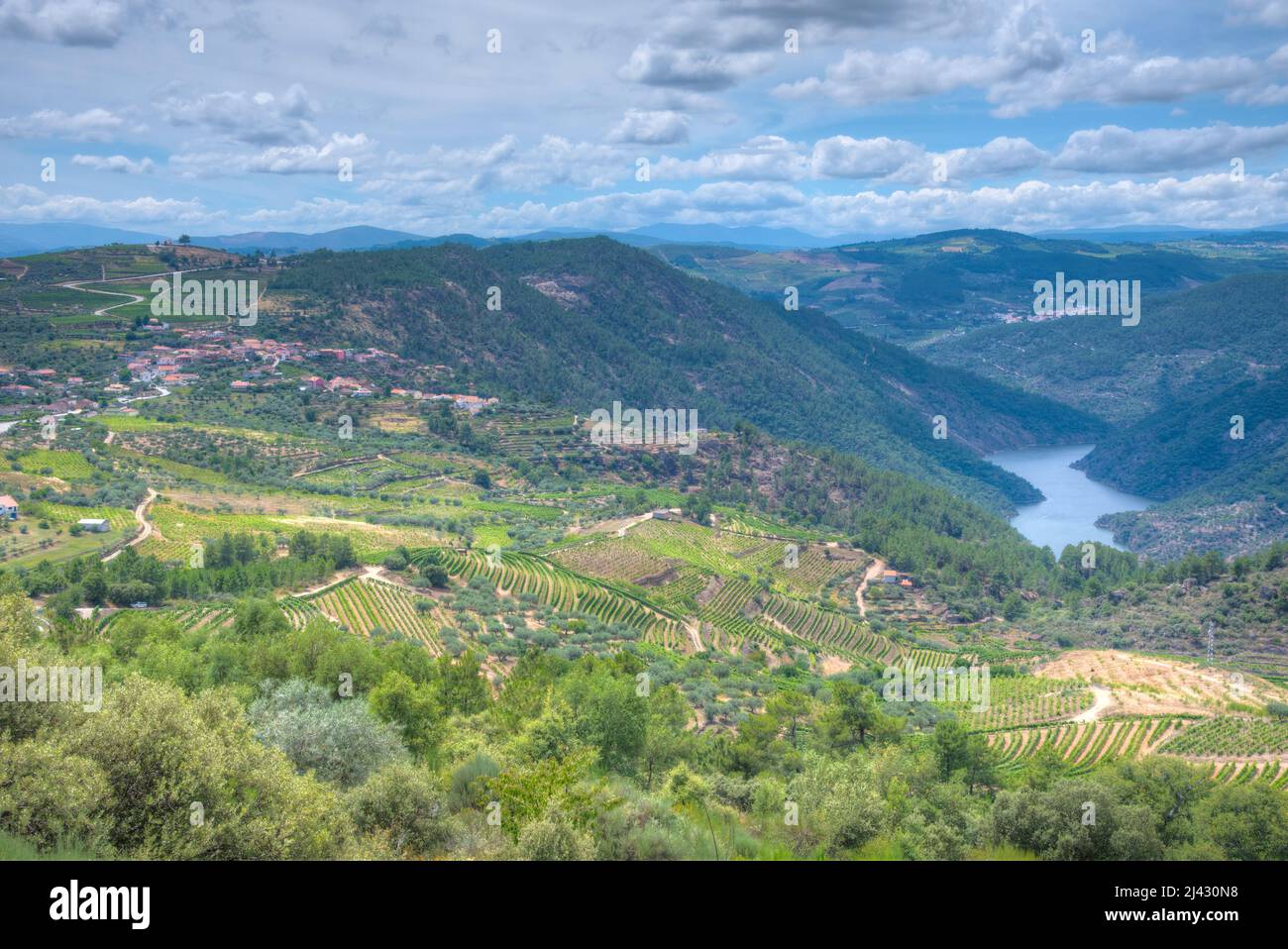 Picturesque panorama of Douro valley near Miradouro de Sao Salvador do ...