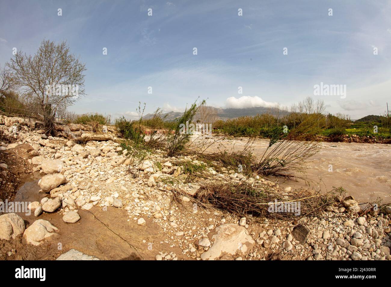 Spring landscape view of the Algar river, Altea on the Costa Dorada, in ...
