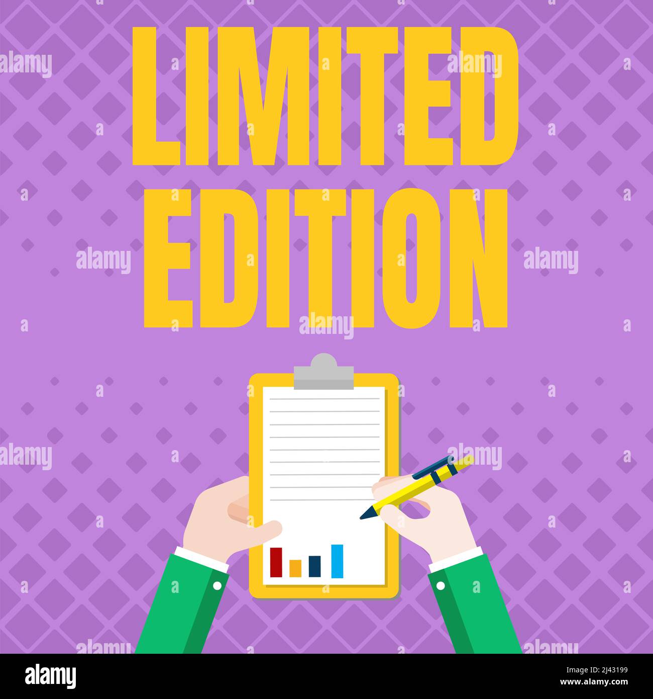 Hand writing sign Limited Edition. Concept meaning Work of something ...