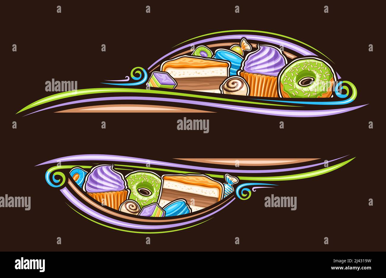 Vector border for Sweet Shop with copy space for text, decorative sign ...