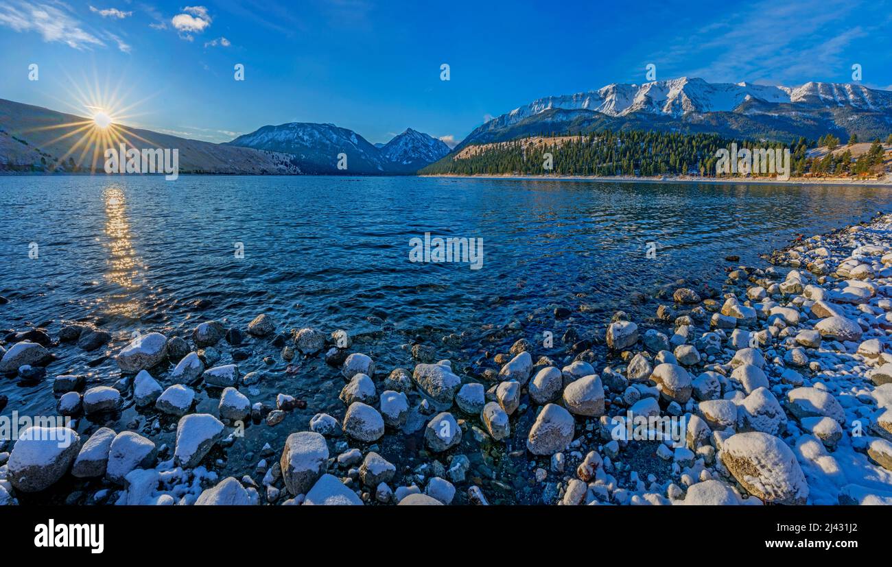 Wallowa Lake winter solstice, Oregon Stock Photo - Alamy