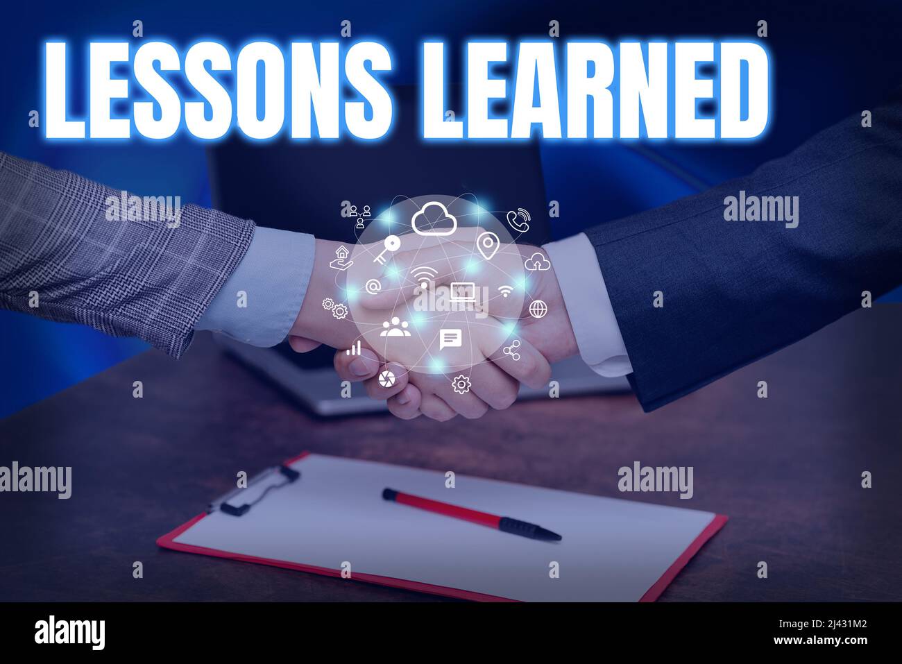 Hand writing sign Lessons Learned. Business approach Promote share and ...