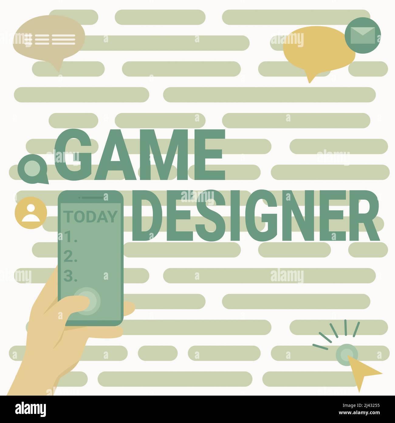 Hand writing sign Game Designer. Conceptual photo Campaigner Pixel Scripting Programmers ...