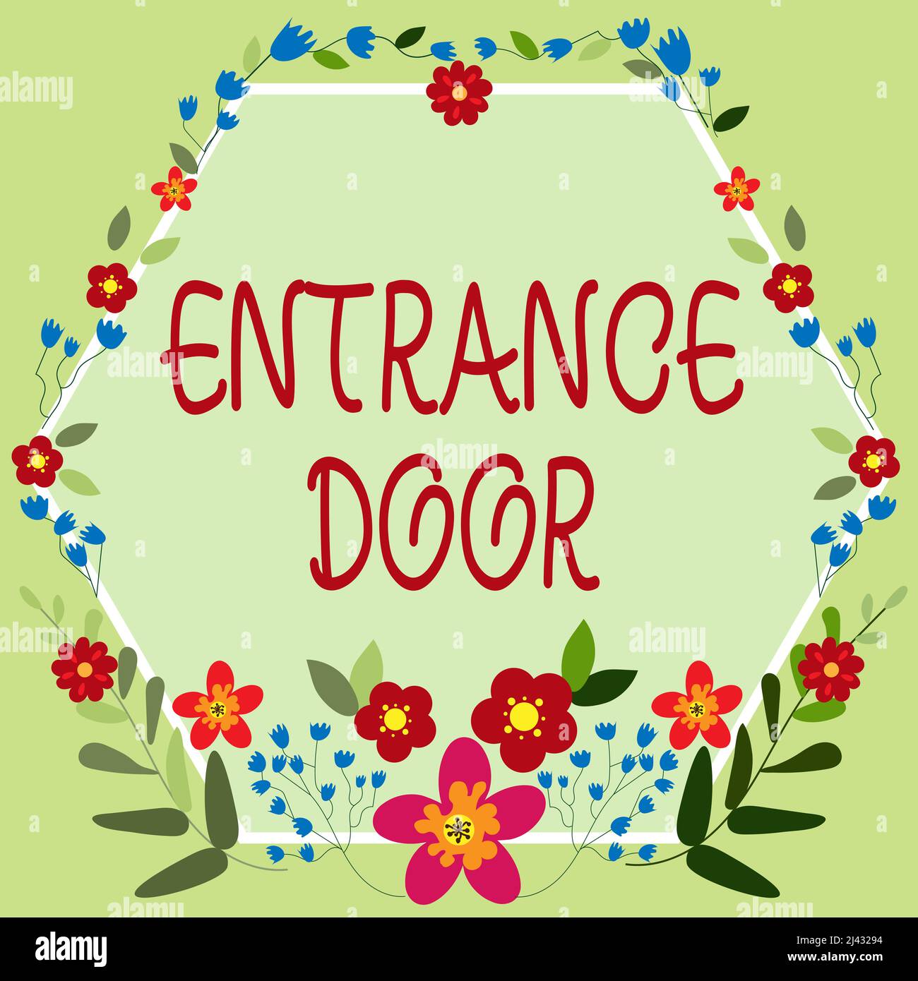 Text sign showing Entrance Door. Word Written on Way in Doorway Gate ...