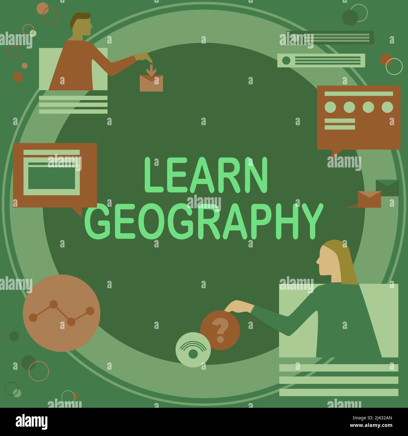 Conceptual display Learn Geography. Business approach study of physical ...