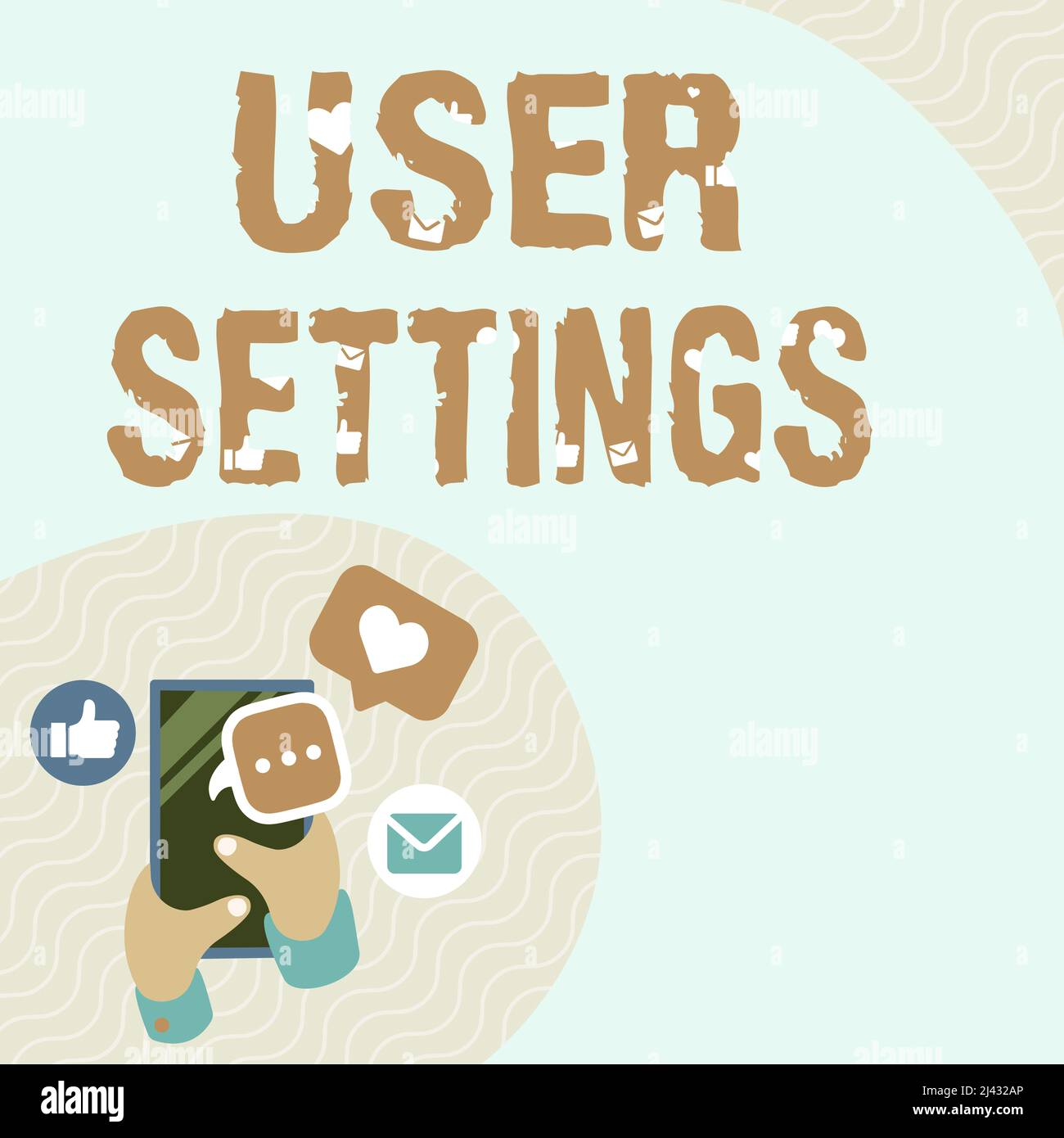 Hand writing sign User Settings. Business overview Configuration of appearance Operating System ...