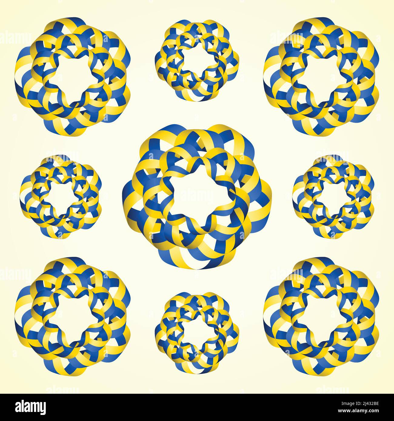 Ukraine flag circle ribbon design set Stock Vector Image & Art - Alamy