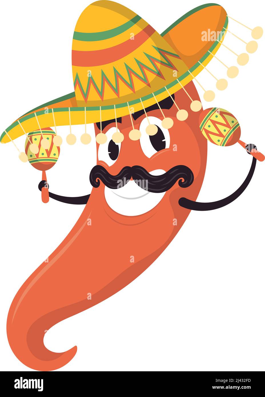 chili pepper playing maracas character Stock Vector Image & Art - Alamy