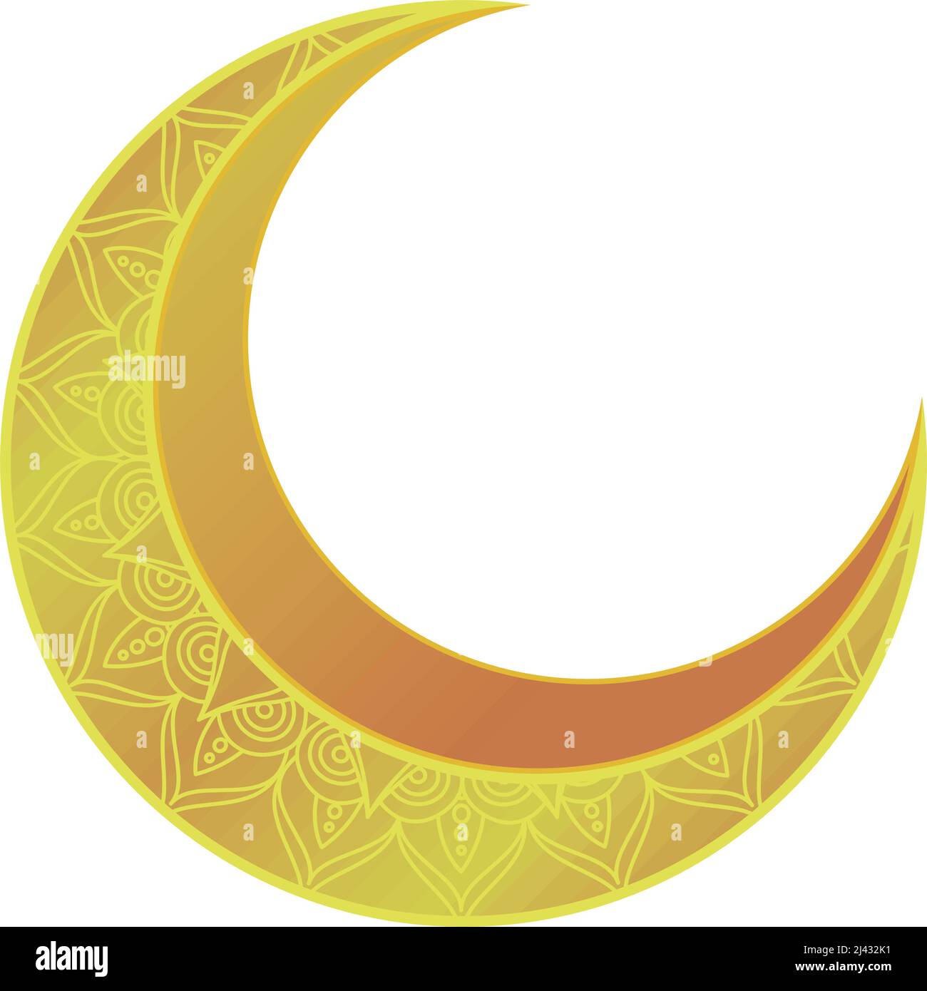 golden crescent moon decorative icon Stock Vector Image & Art - Alamy