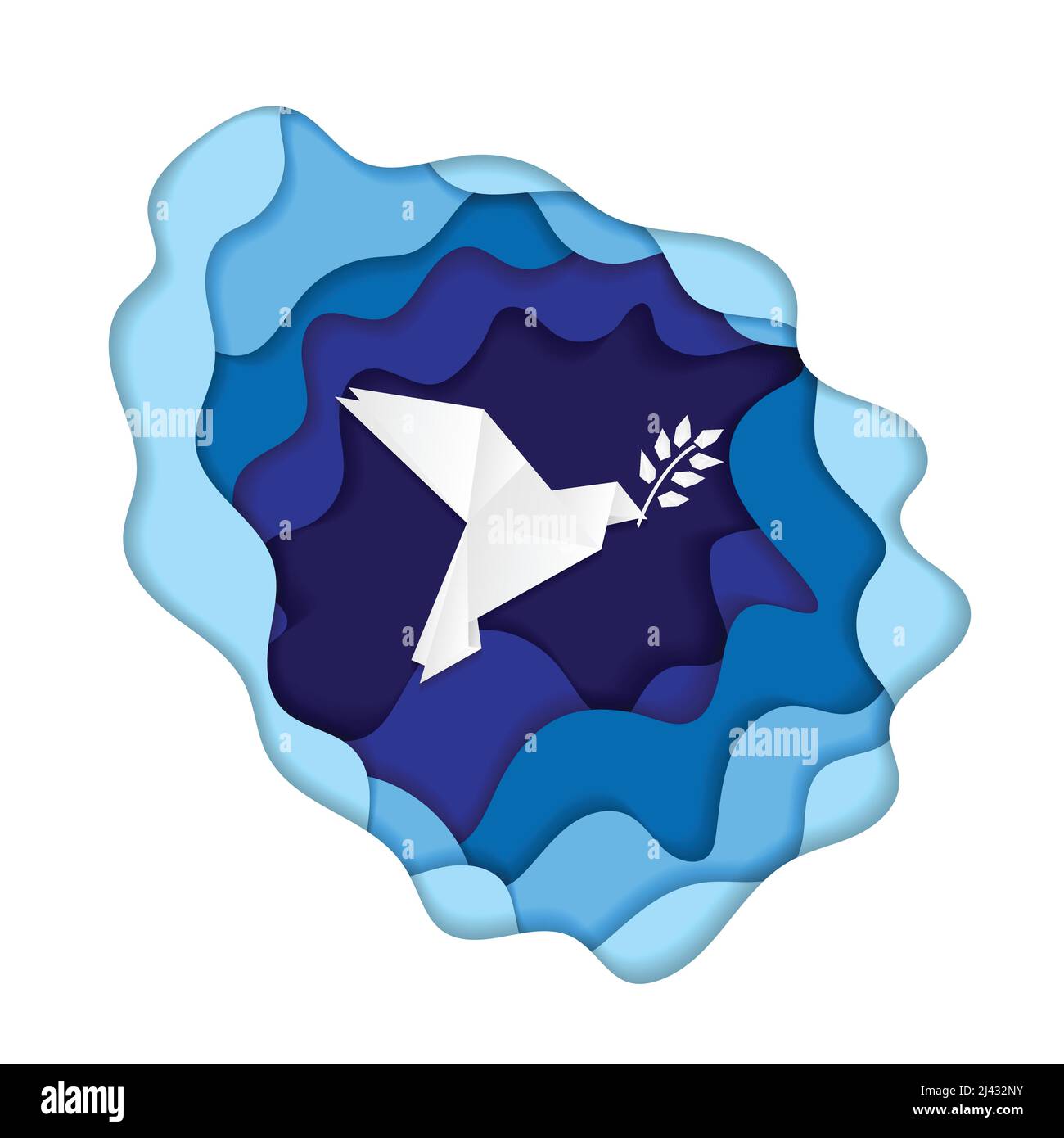 Blue paper cut peace dove Stock Vector Image & Art - Alamy