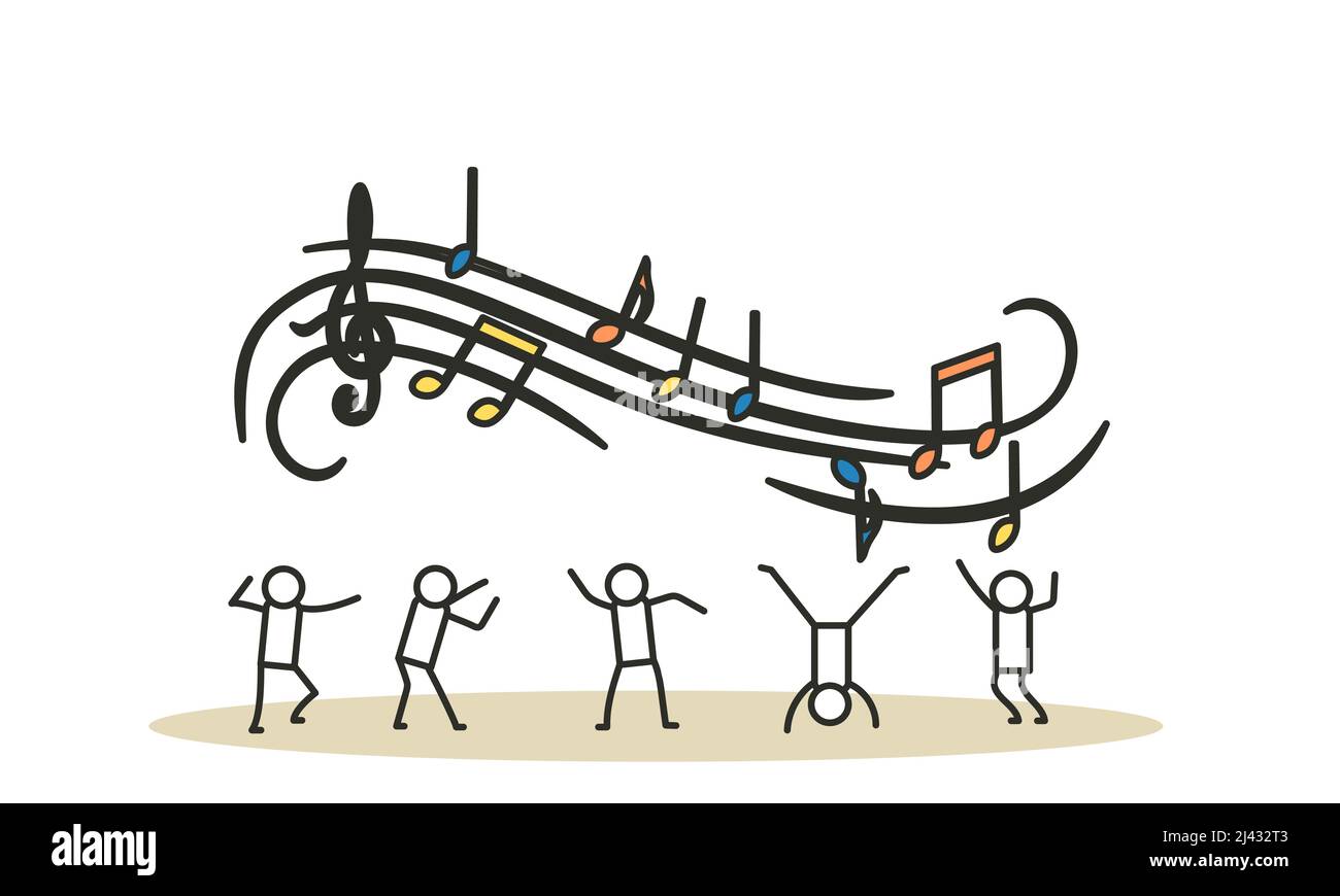 Person people vector illustration dance party woman and man. Happy ...