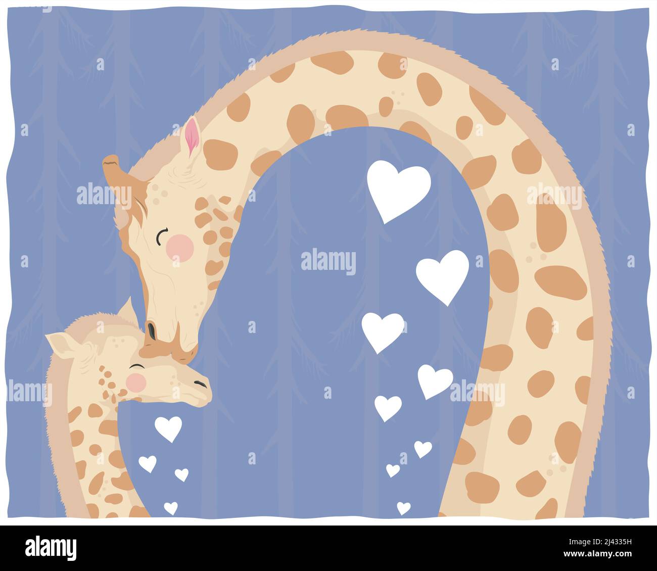 Giraffe mom and baby Stock Vector Images - Alamy
