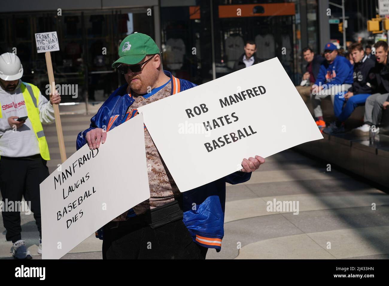-New York, NY - 20220302-Protest Against MLB Cancellation of Games ...