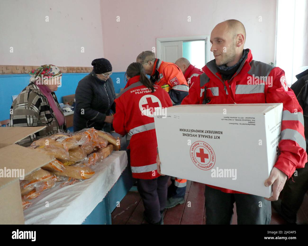 KYIV REGION, UKRAINE - APRIL 7, 2022 - Ukrainian Red Cross Society ...