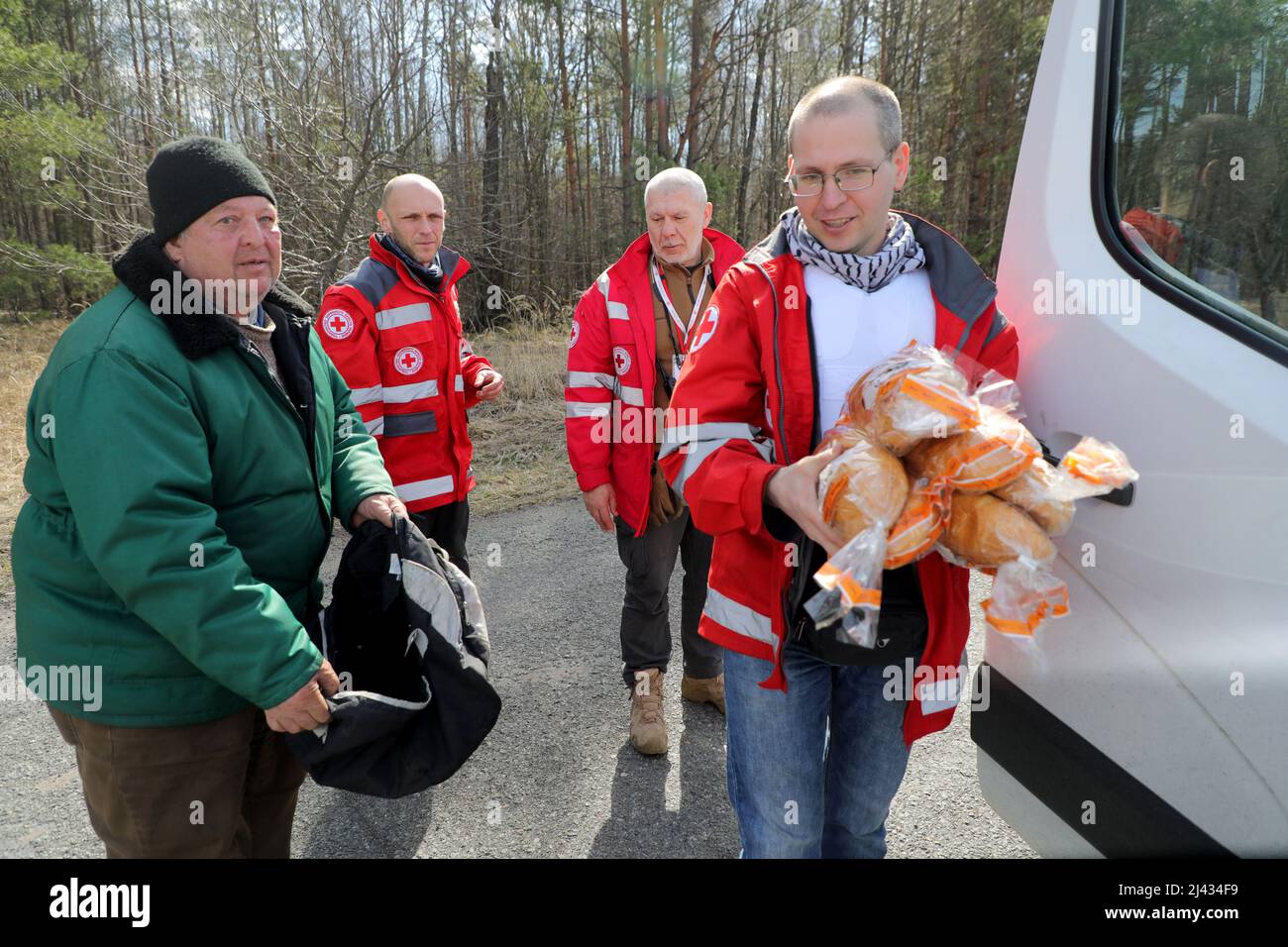 KYIV REGION, UKRAINE - APRIL 7, 2022 - Ukrainian Red Cross Society ...