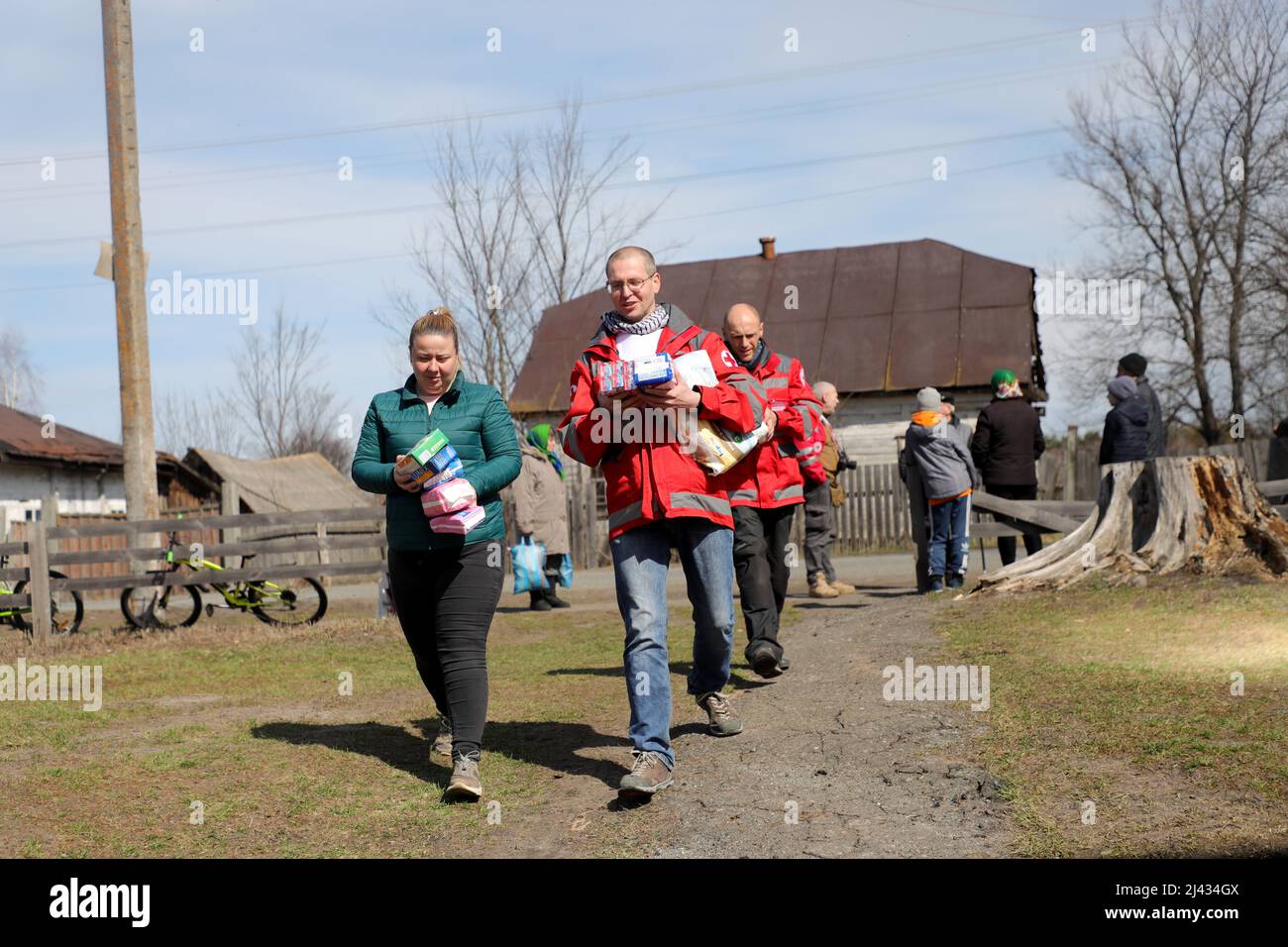 KYIV REGION, UKRAINE - APRIL 7, 2022 - Ukrainian Red Cross Society ...