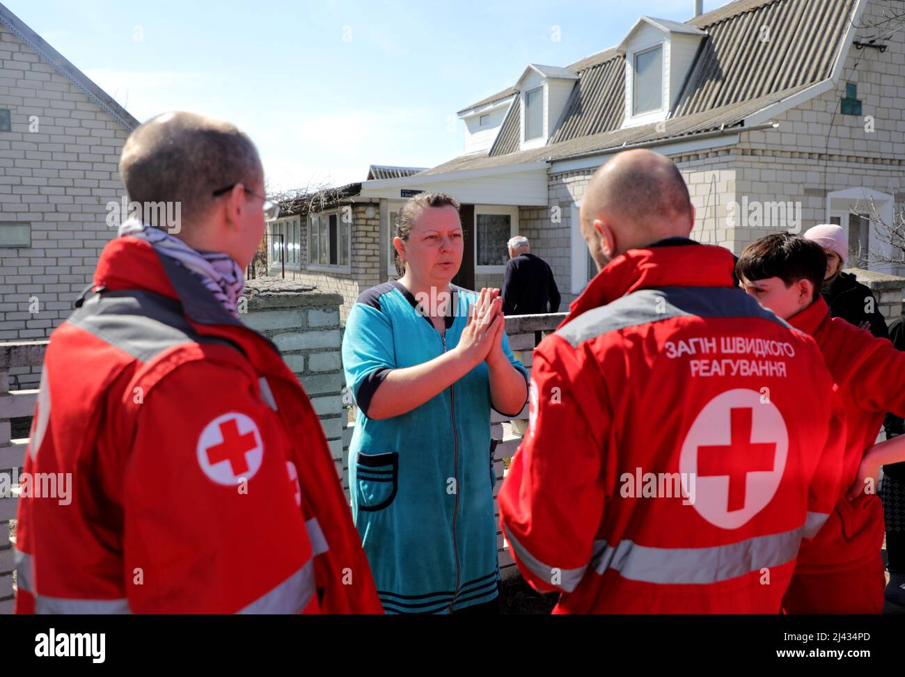 KYIV REGION, UKRAINE - APRIL 7, 2022 - Ukrainian Red Cross Society ...