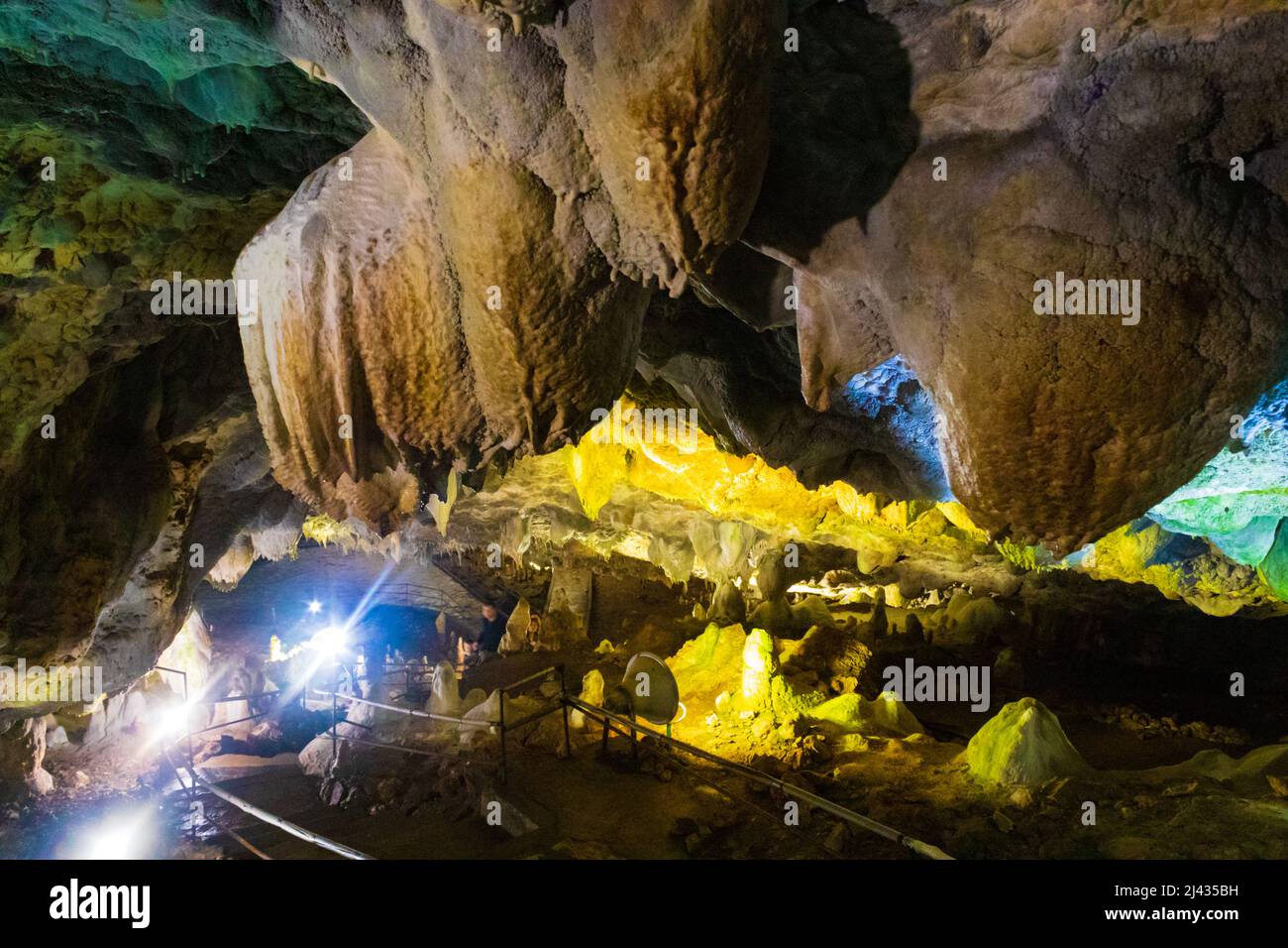 Snezhanka is a show cave in the Rhodope Mountains, 5 km away from the ...