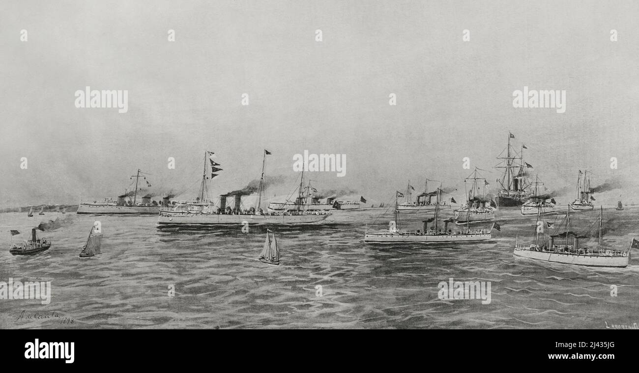 Spanish-American War (1898). Spanish Navy. Destroyers and torpedo boats ...