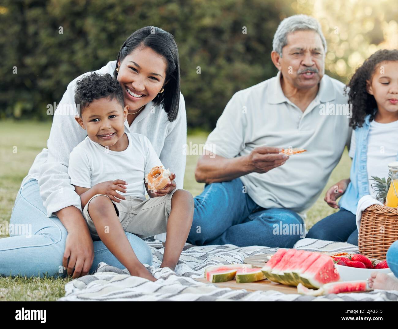 The informality of family life is a blessed condition. Shot of a family ...