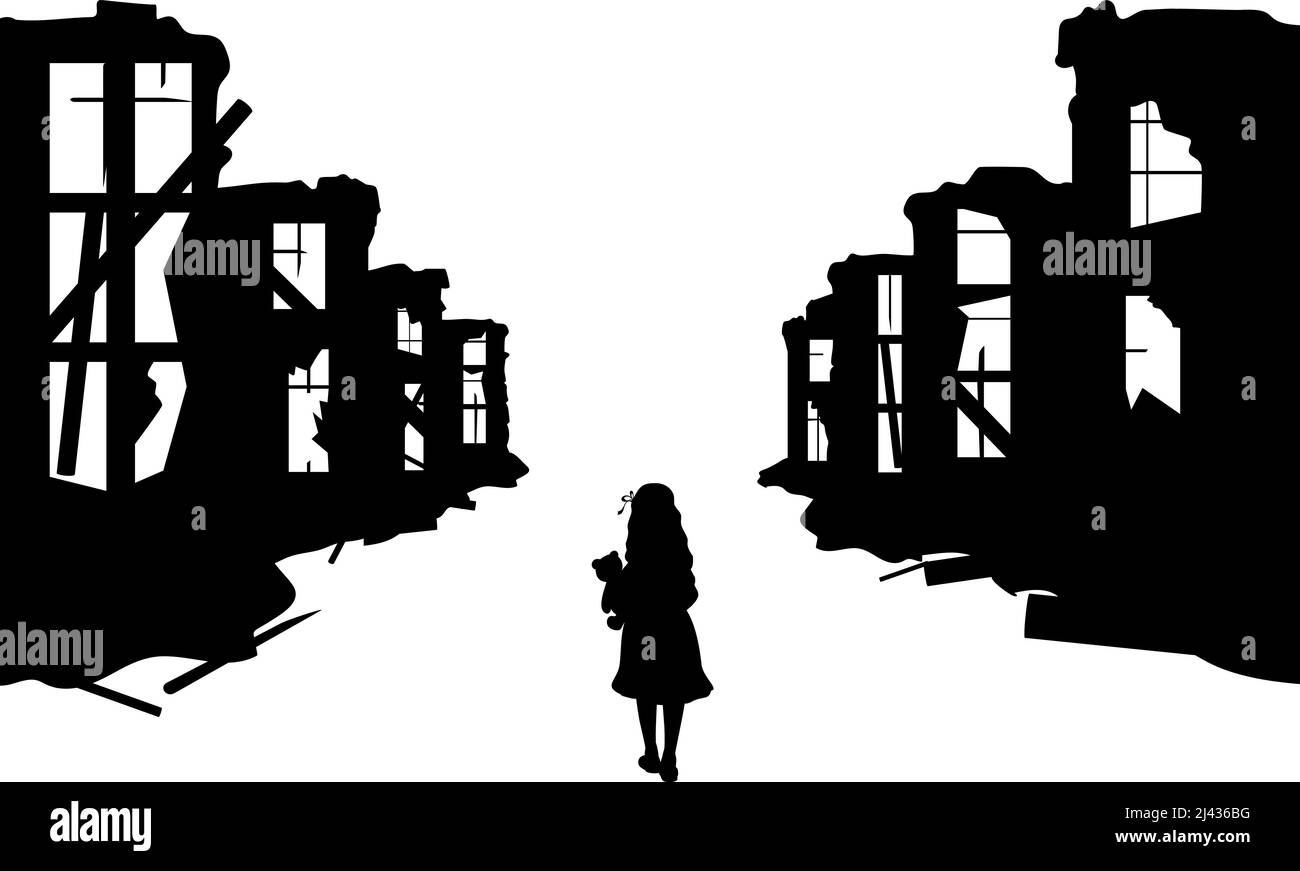 Destroyed Cityscape Silhouette