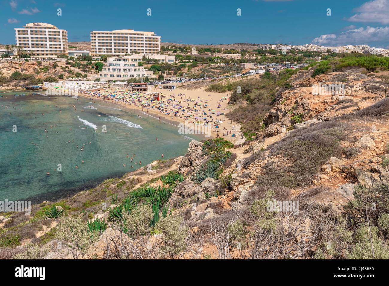 Beautiful Fortizza Riviera Beach at Ghajn Tuffieha and cliffs ...
