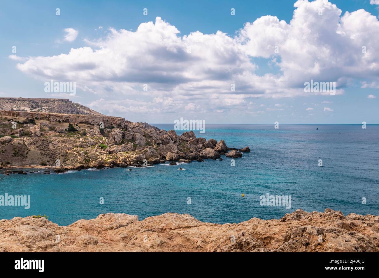 Beautiful maltese bays and cliffs surrounded by amazing blue sea Stock ...
