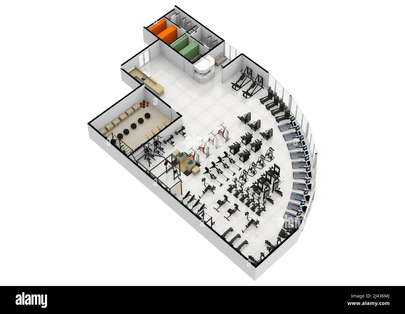 Floor plan gym. Fitness center 3d illustration. Fitness. Gym. Fitness ...