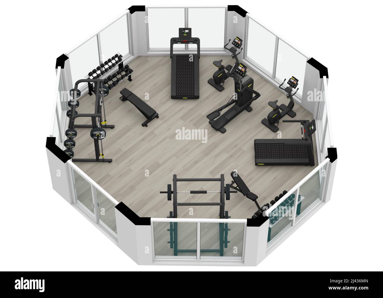 Floor plan gym. Fitness center 3d illustration. Fitness. Gym. Fitness ...