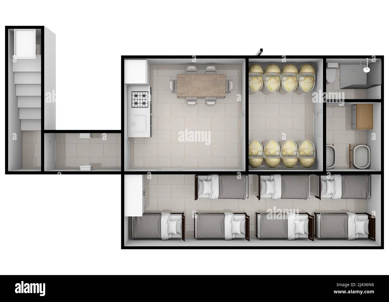 Underground bunker. Bunker. Bunker floor plan. Bunker floor plan. 3D ...