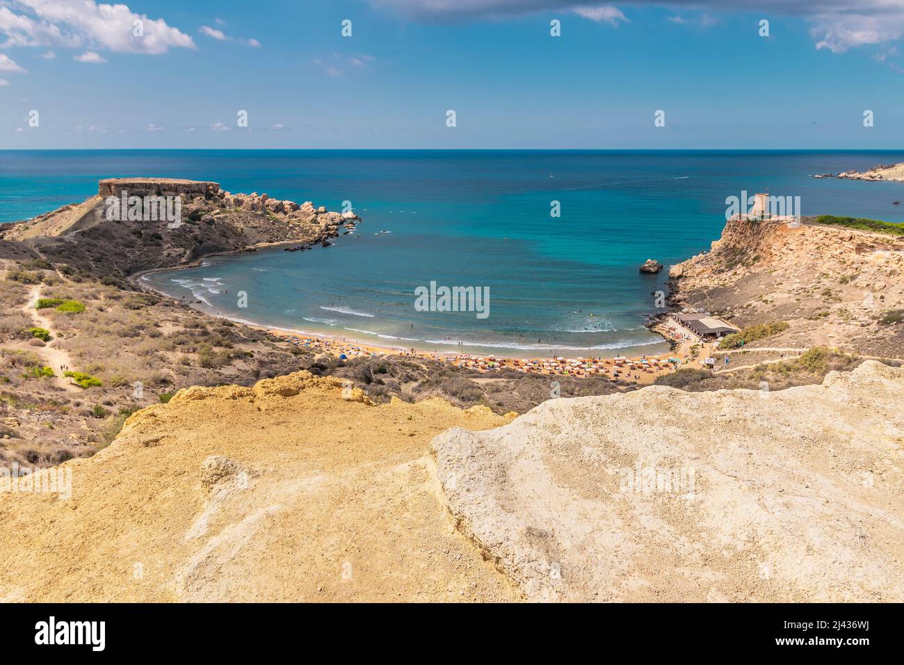 Beautiful Fortizza Riviera Beach at Ghajn Tuffieha and cliffs ...