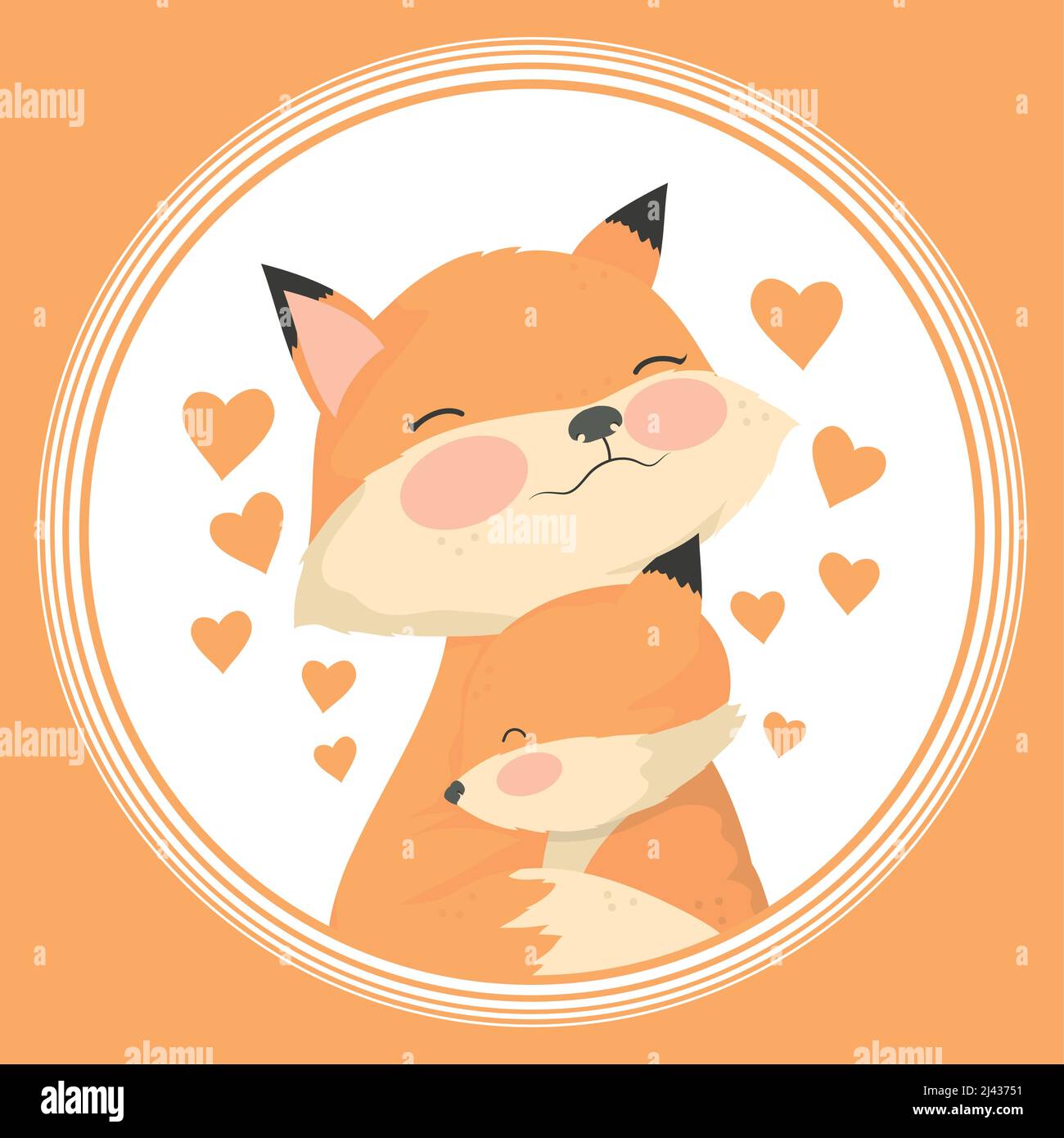 Mother and baby foxes Stock Vector Images - Alamy