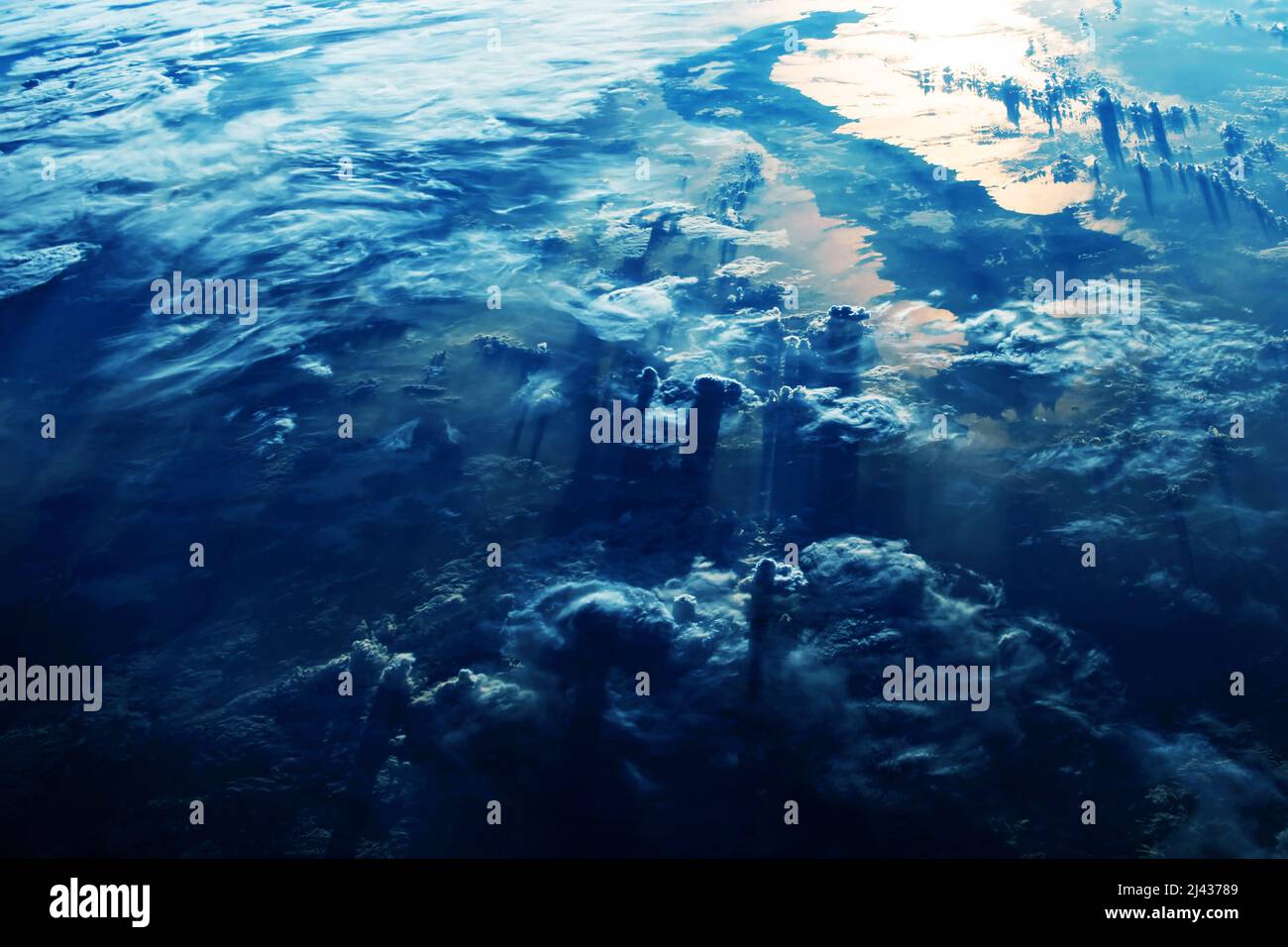 Earth's atmosphere from space. Elements of this image furnished by NASA ...