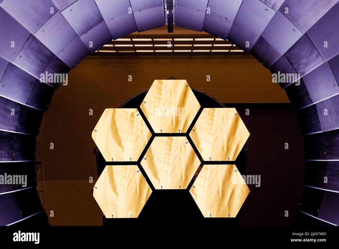 Orbital telescope mirror. Elements of this image furnished by NASA ...