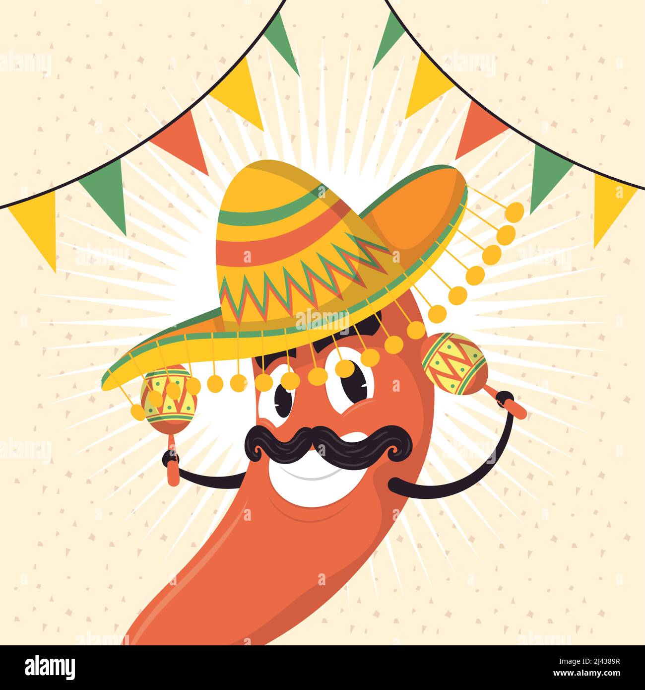 chili mariachi playing maracas character Stock Vector Image & Art - Alamy
