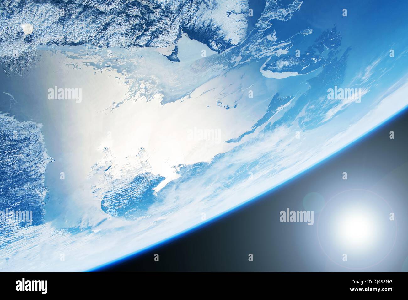Earth's atmosphere from space. Elements of this image furnished by NASA ...