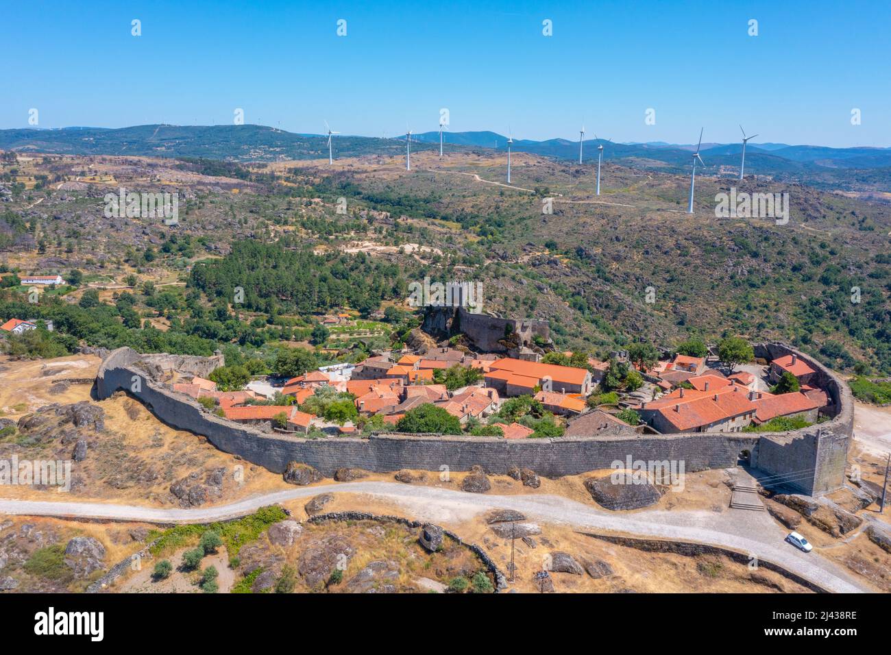 Aerial view hilltop wind turbine hi-res stock photography and images ...