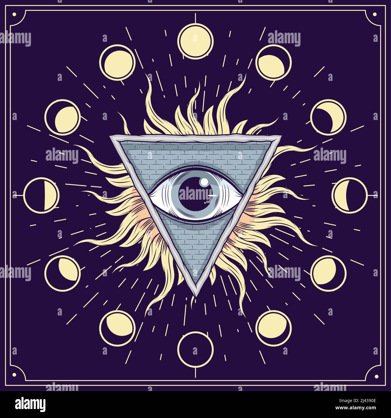 esoteric symbol and moon phases poster Stock Vector Image & Art - Alamy