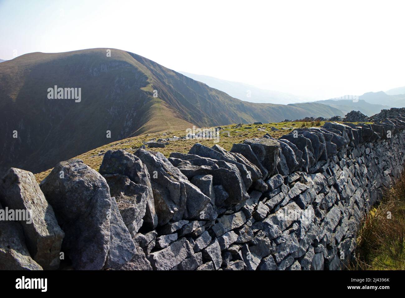 Views on Nantlle Ridge looking back towards Yr Wyddfa, Snowdonia Stock ...