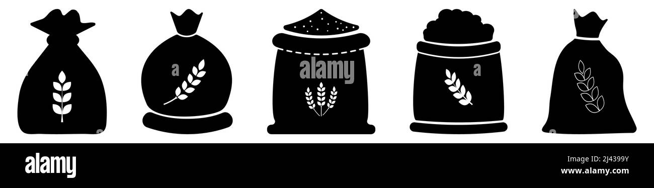 Set of wheat bag icon Stock Vector Image & Art - Alamy