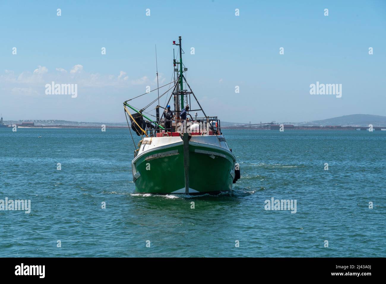 Saldanha Bay, West Coast, South Africa. 2022. Fishing boat approaching ...