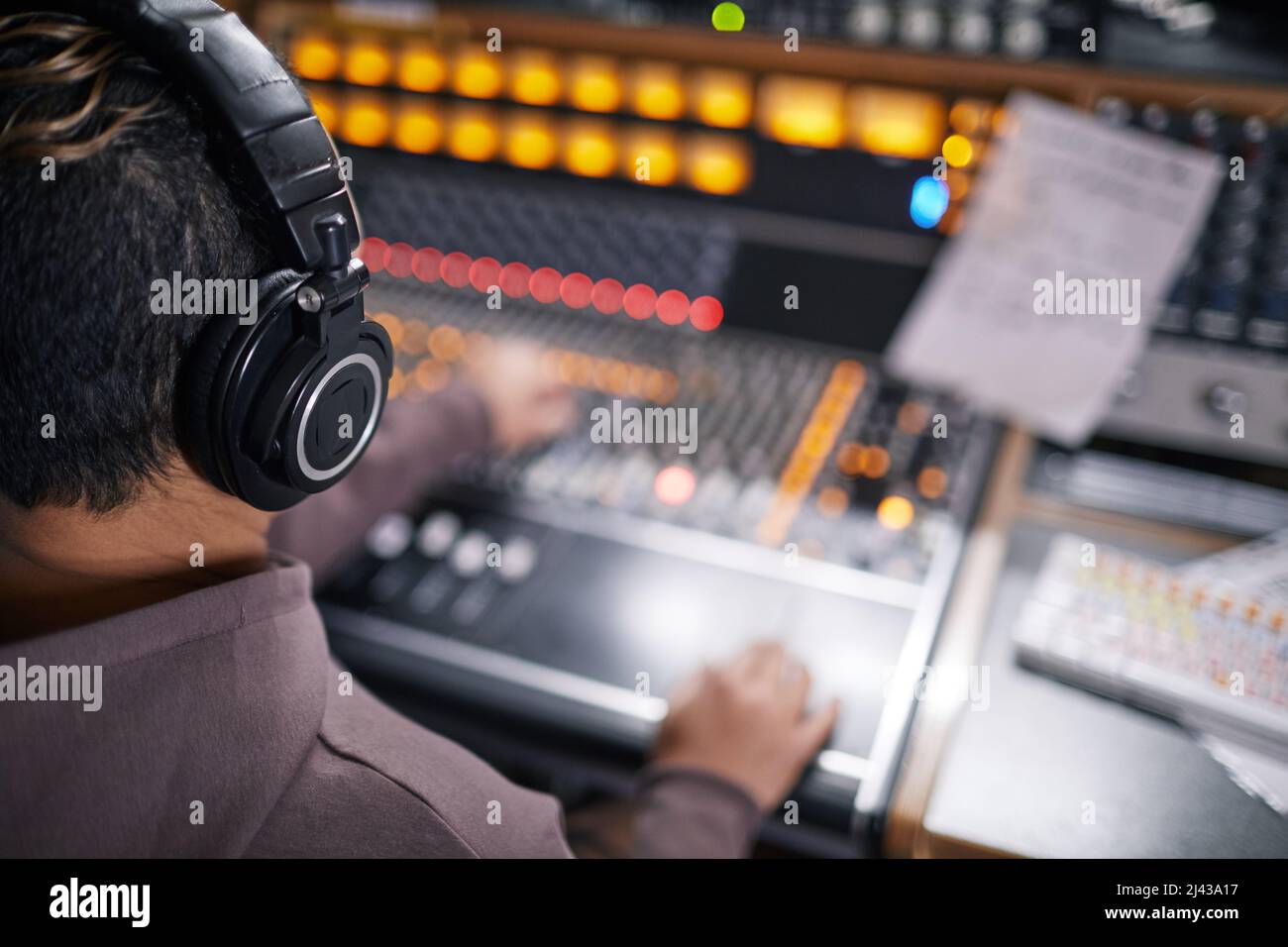Close up producer composing track hi-res stock photography and images ...
