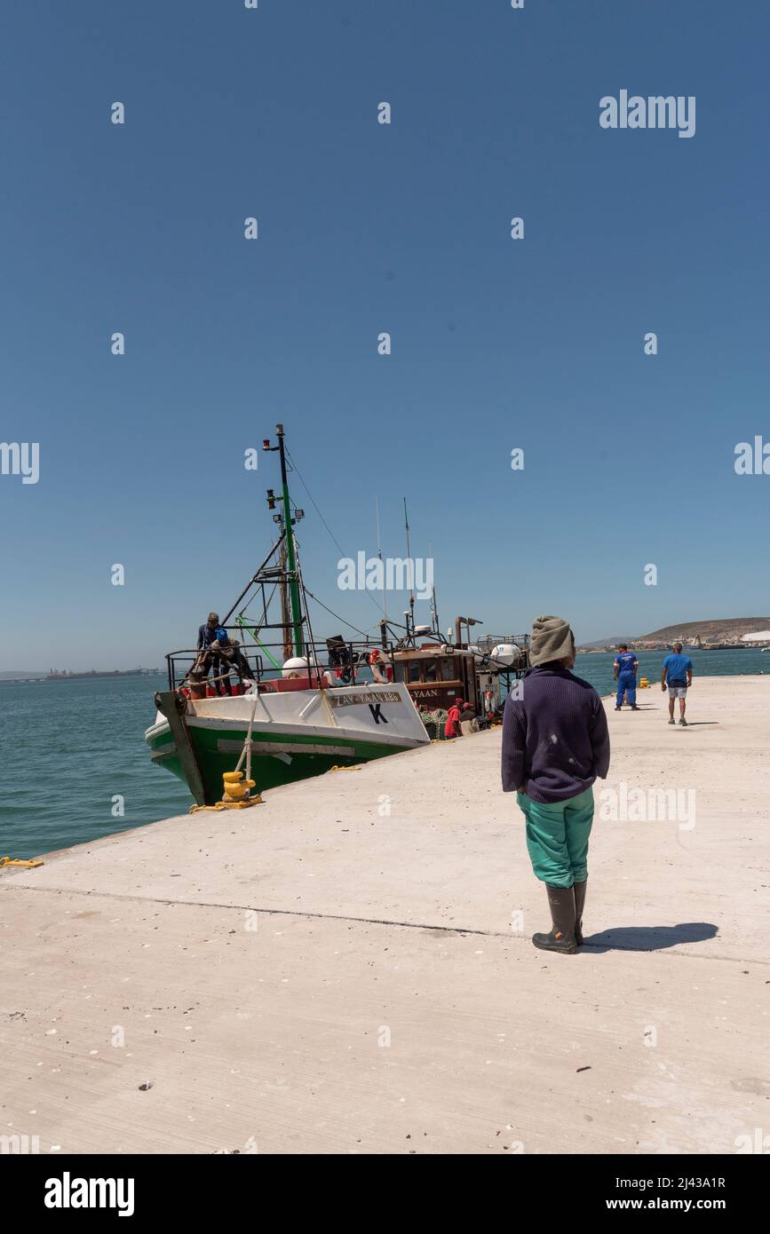 Saldanha Bay, West Coast, South Africa. 2022. Fishing boat alongside in ...