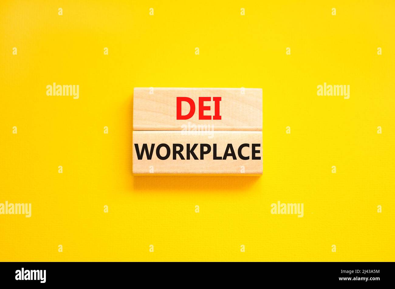 DEI diversity equity inclusion workplace symbol. Blocks with words DEI ...