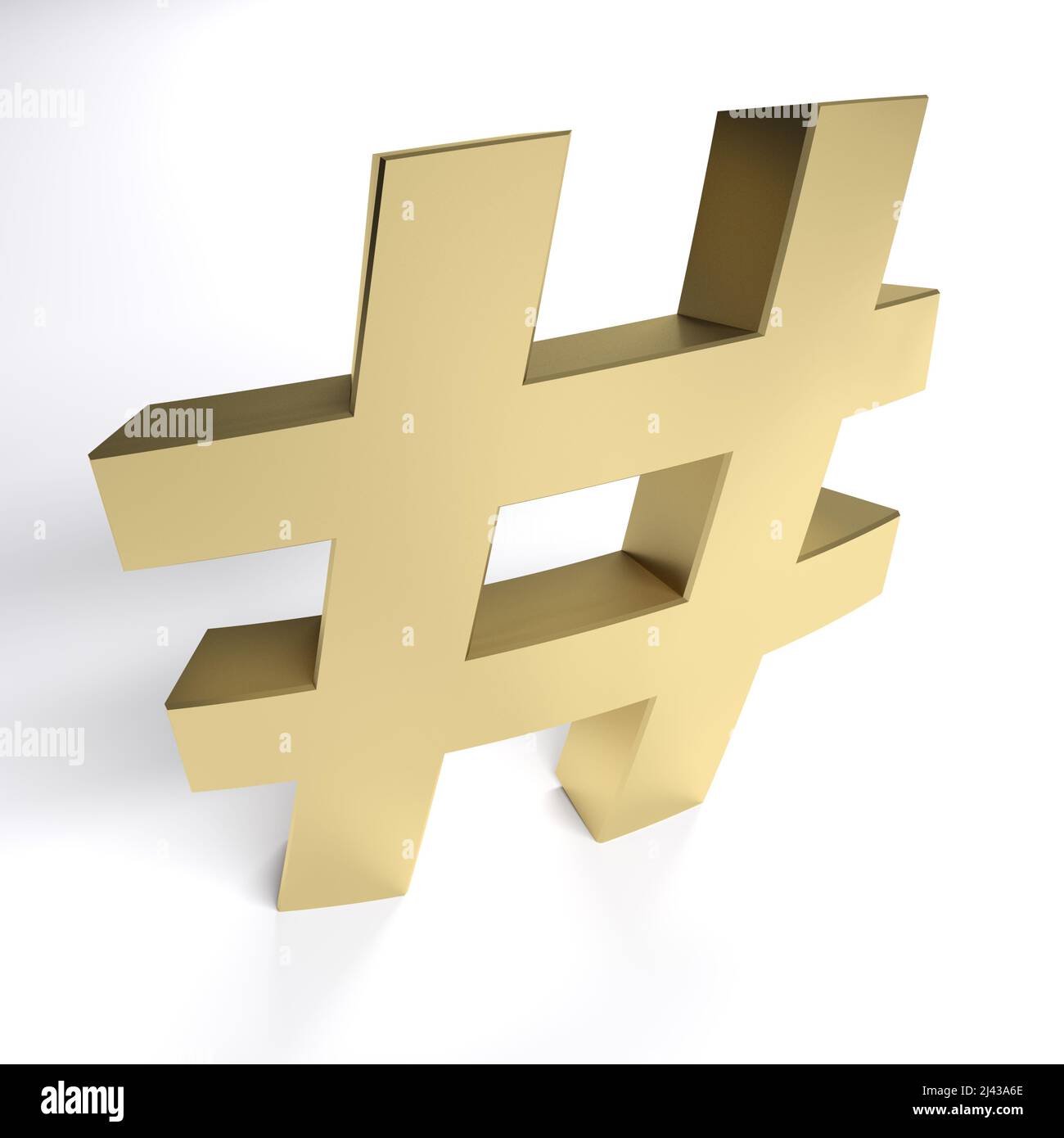 Crosshatch brass symbol on white background - 3D rendering illustration ...