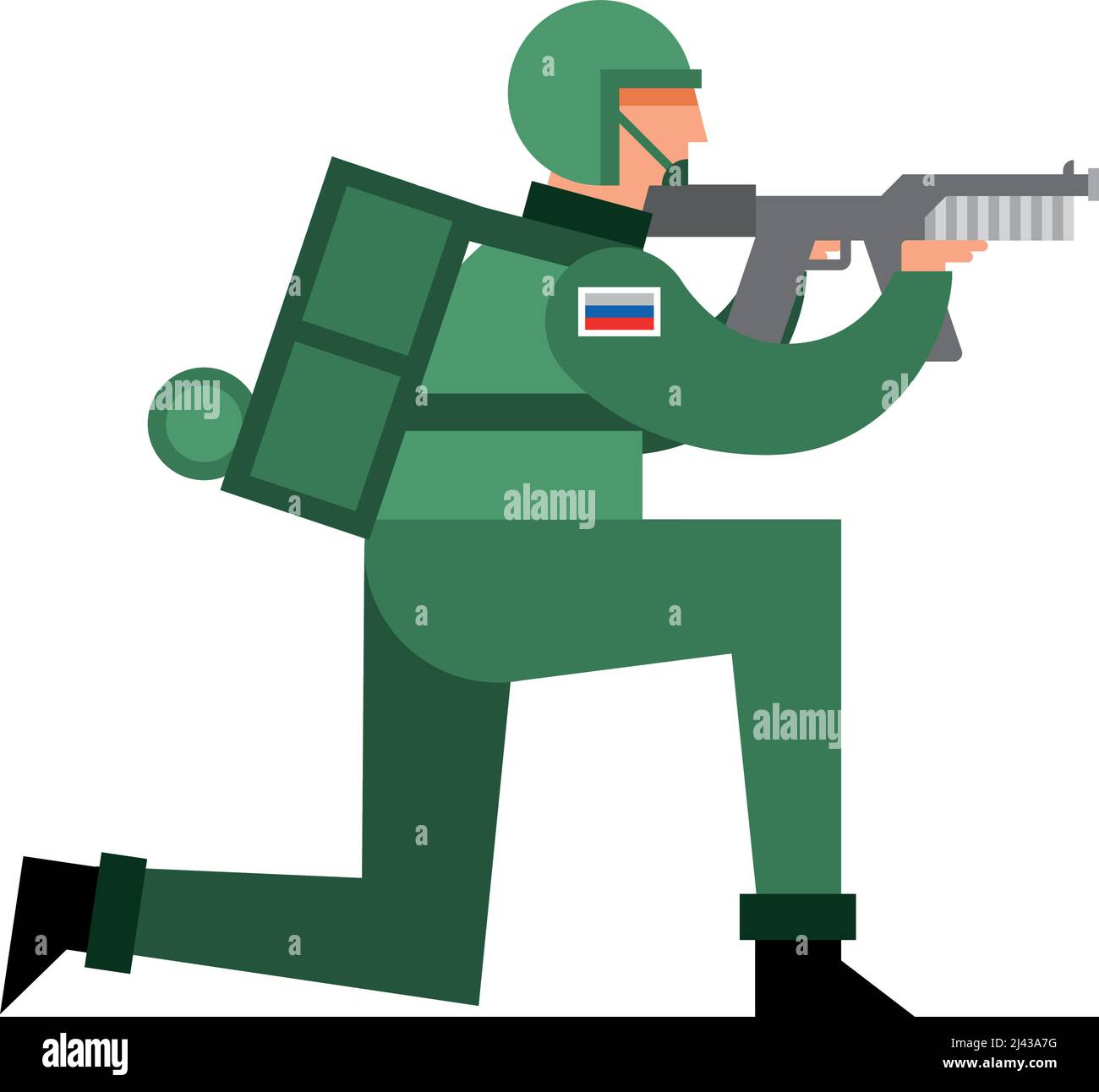 Russian Conflict Soldier With Weapon Stock Vector Image And Art Alamy
