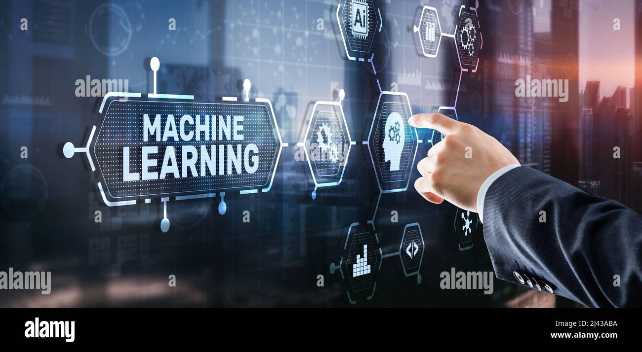 Machine Learning Modern Computer Technologies concept. Artificial ...