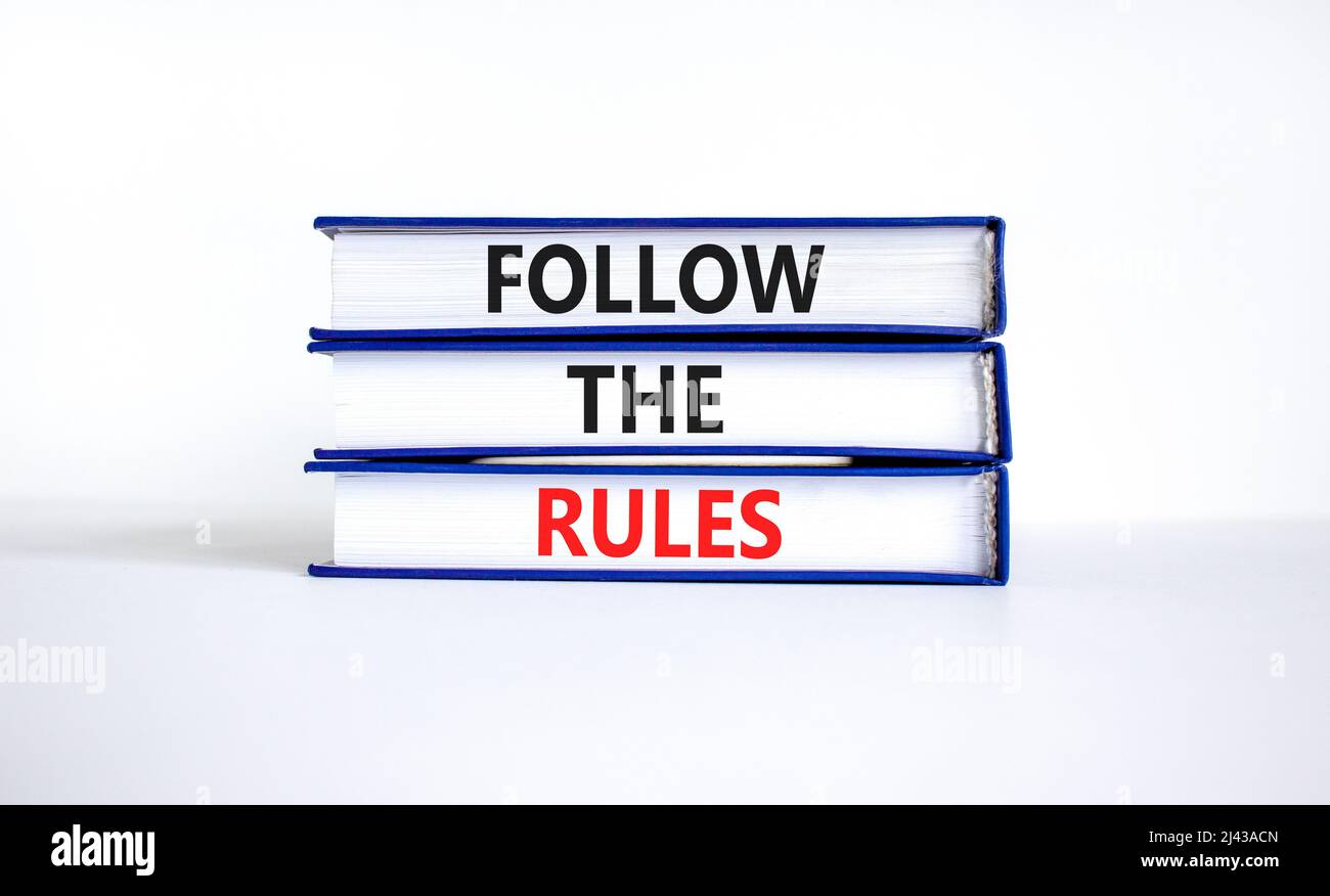 Follow the rules symbol. Concept words Follow the rules on books ...